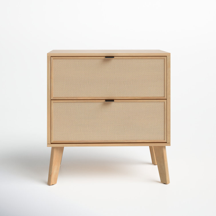 2 Drawer Nightstand Color Natural Wood